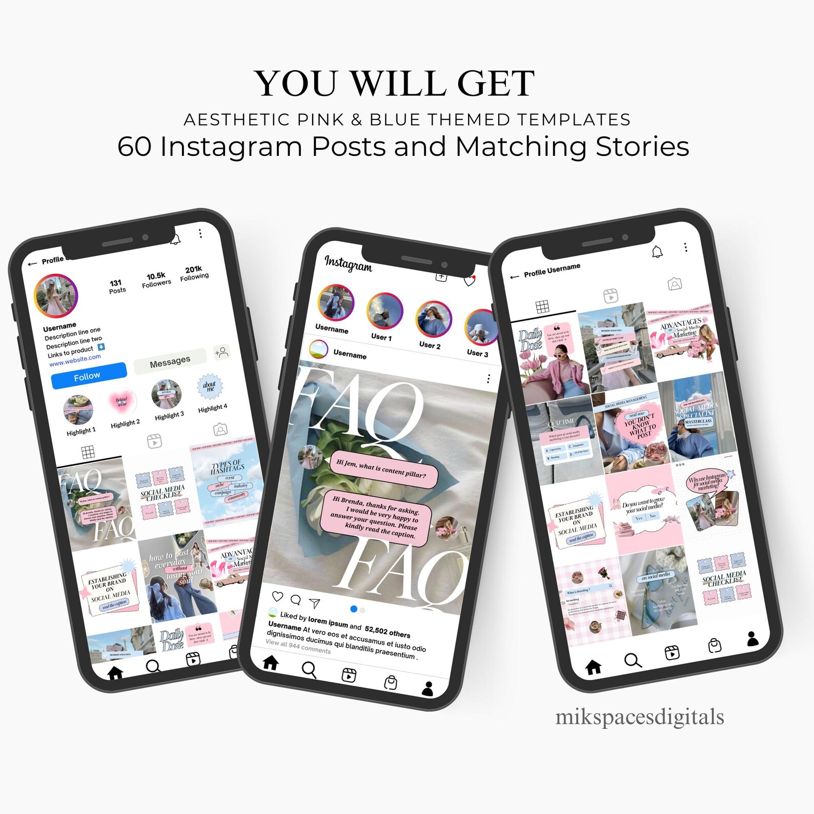 Social Media Manager Instagram Templates SMM Posts and Stories ...