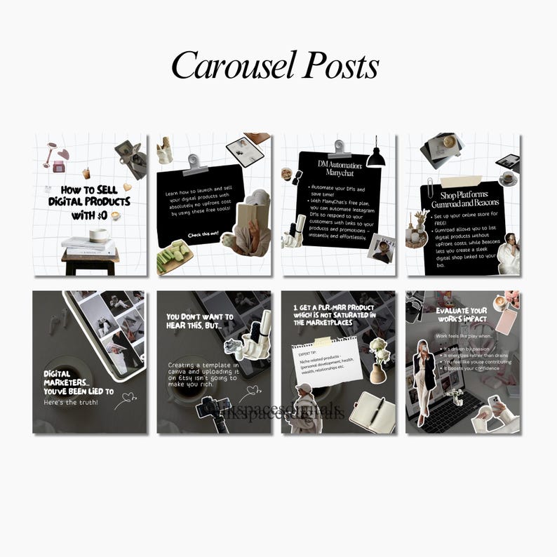 Aesthetic Carousel Templates Instagram Carousel Templates Social Media ...