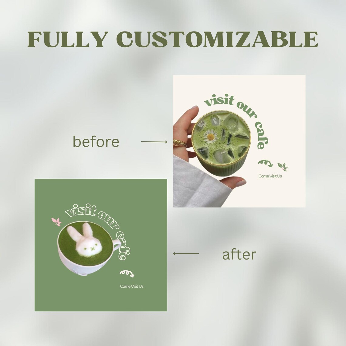 Matcha Instagram Templates | Cafe Shop Social Media Templates | Coffee ...