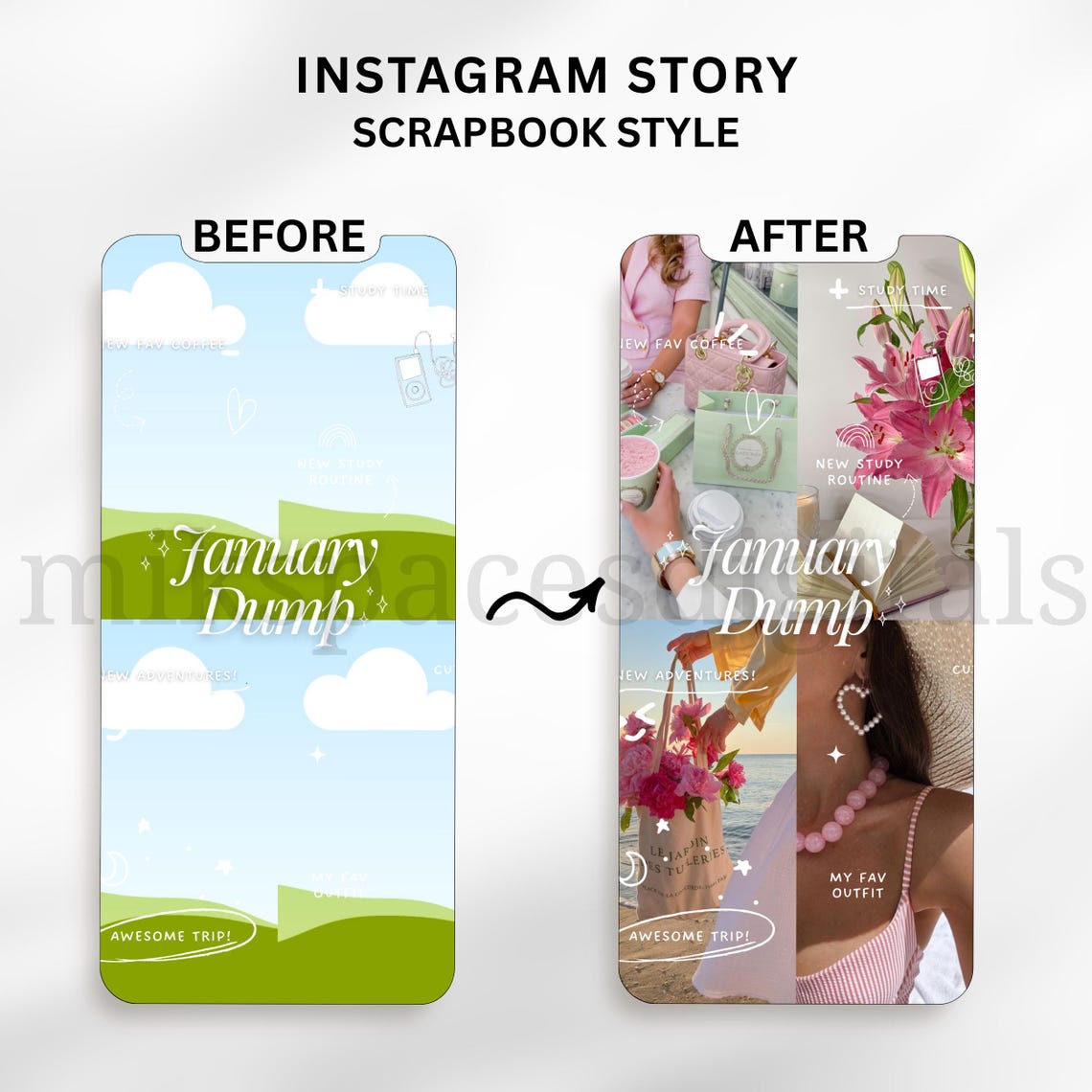 Instagram Story Templates Lifestyle Scrapbook IG Story Influencer ...
