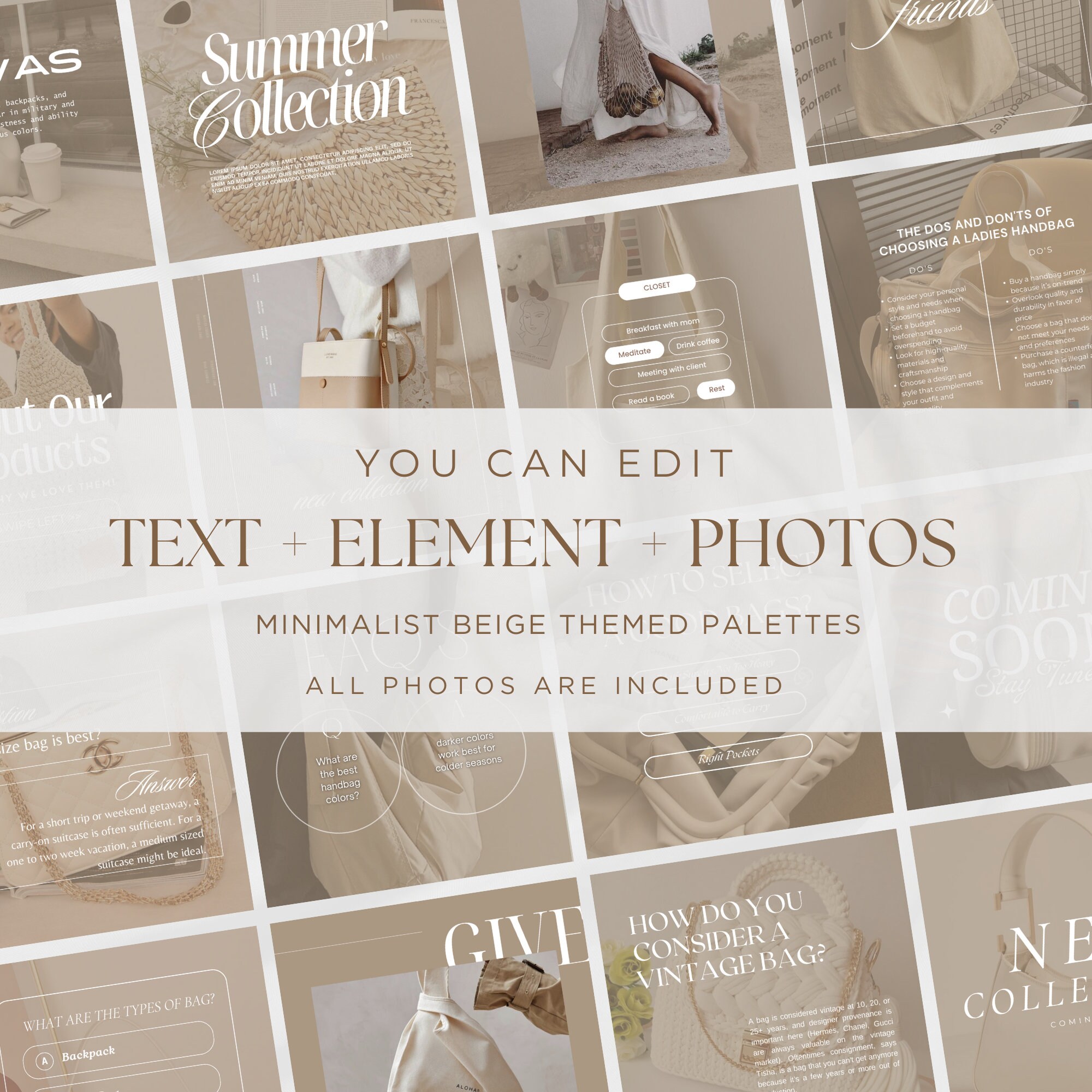 120 Bags Collection Templates Women Bag Business Instagram Templates ...