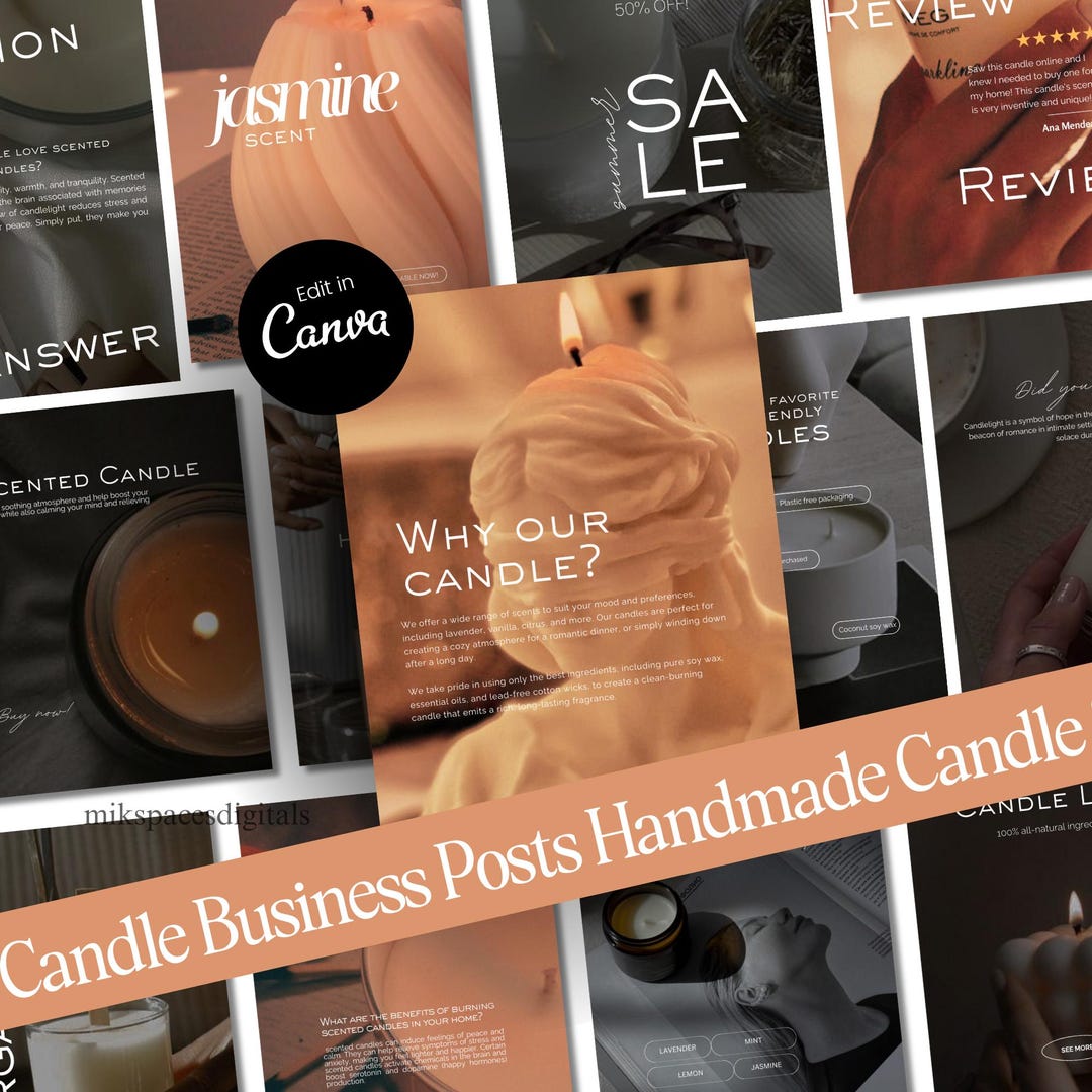 Scented Candle Instagram Templates Candle Business Instagram Post ...