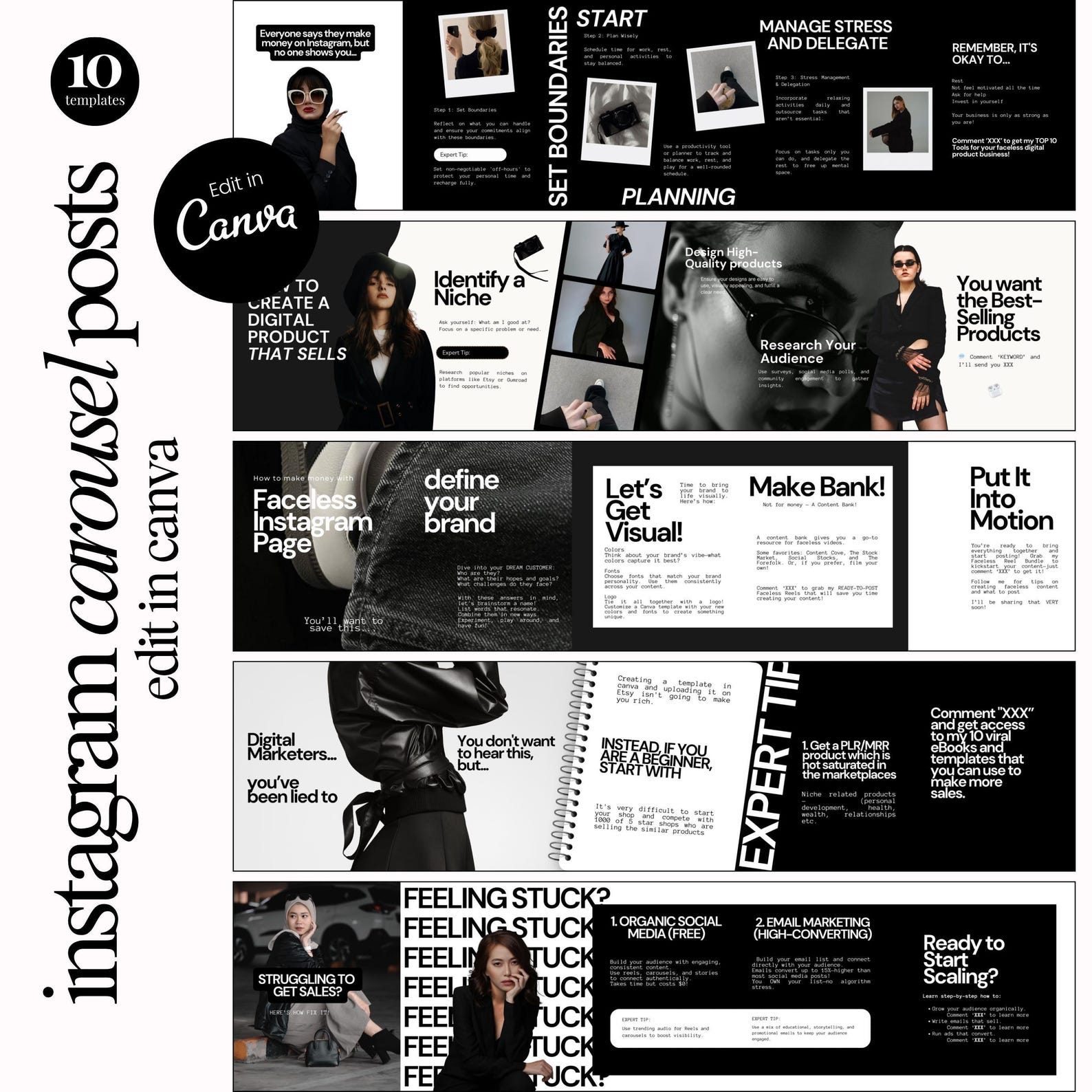 Carousel Templates Instagram Carousel Seamless Carousel Social Media ...