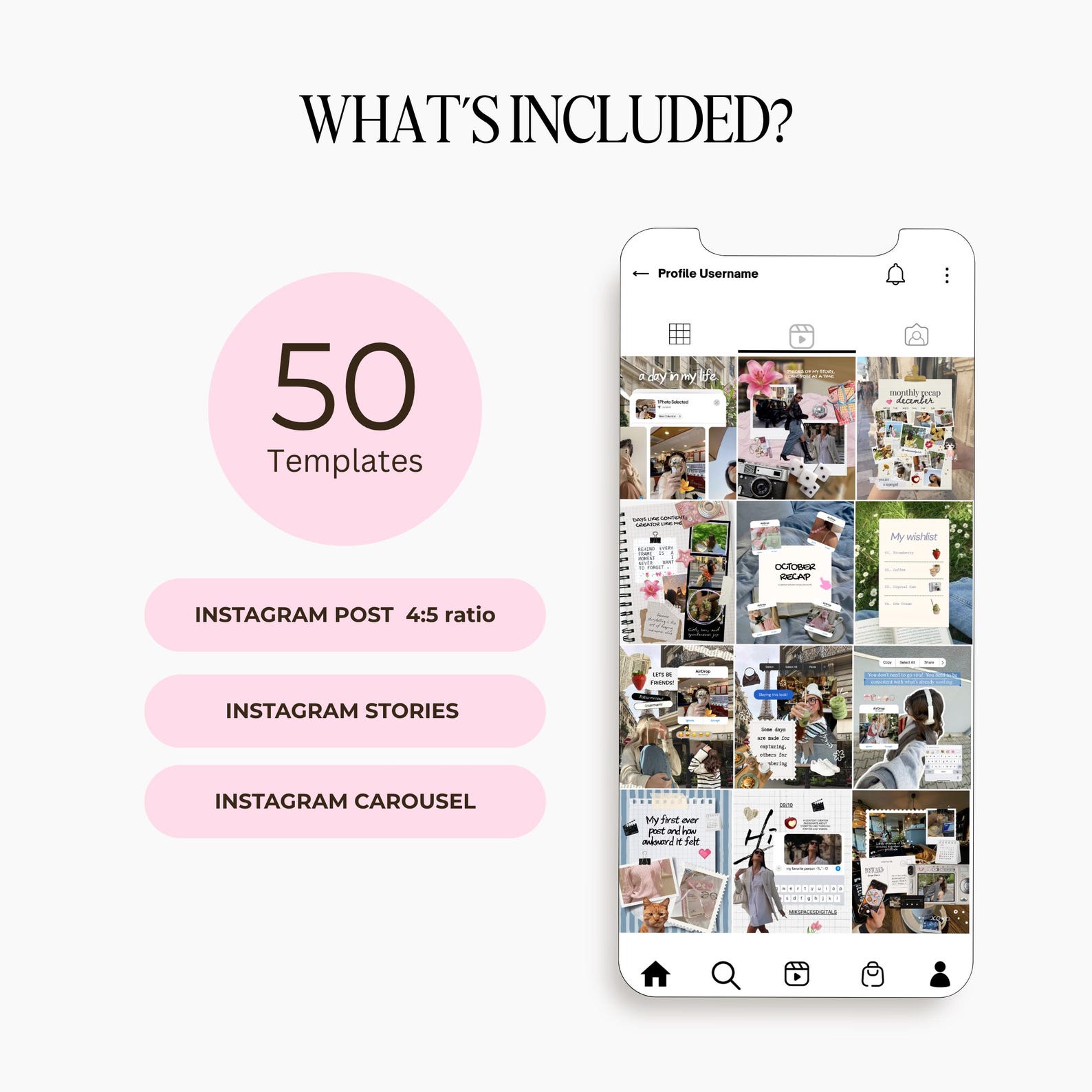 Instagram Photo Dump Posts Templates Content Creator Canva Scrapbooking ...