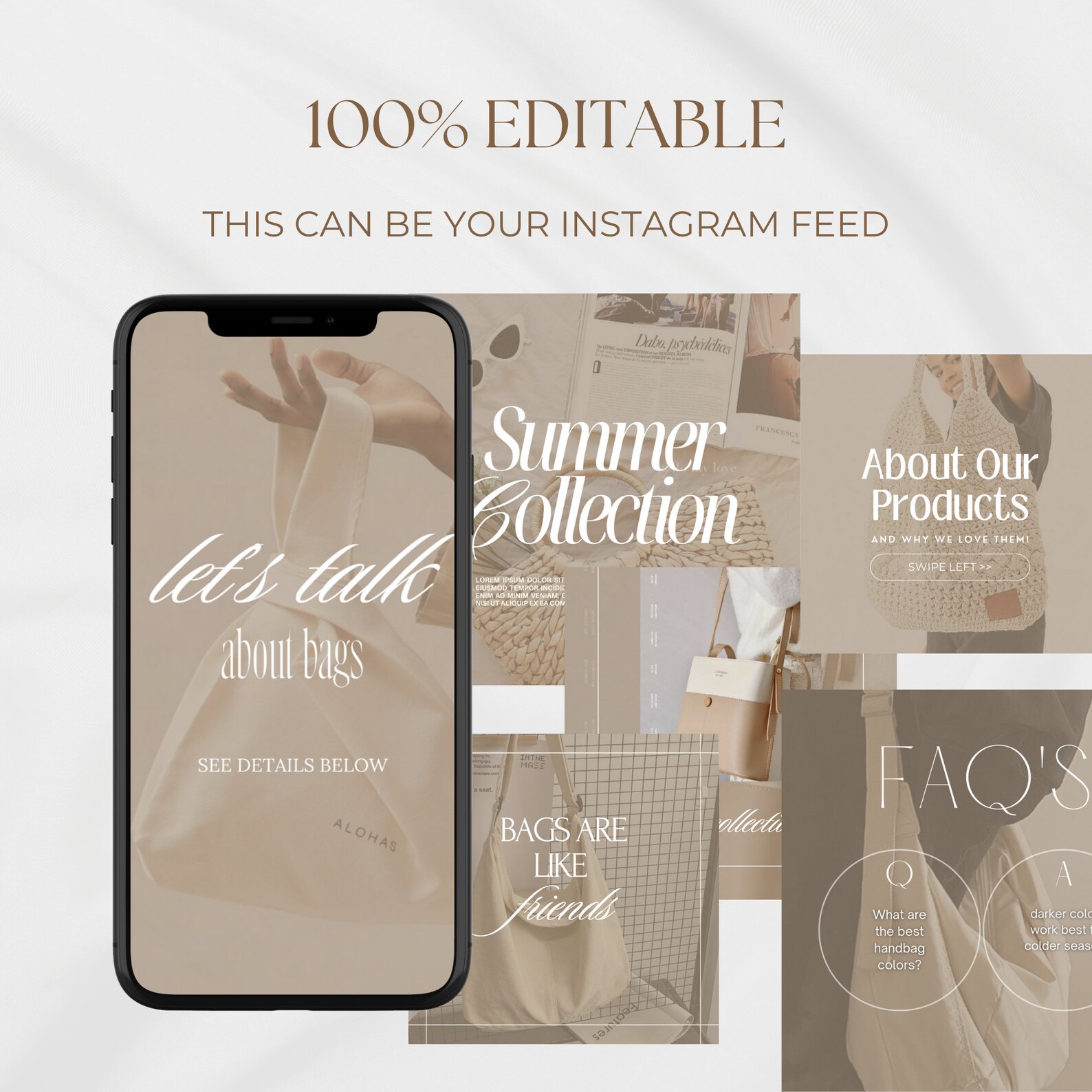 120 Bags Collection Templates Women Bag Business Instagram Templates ...