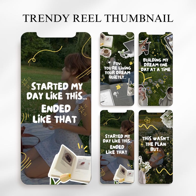 Instagram Reel Covers Templates Faceless IG Reel Thumbnail Reels Cozy ...