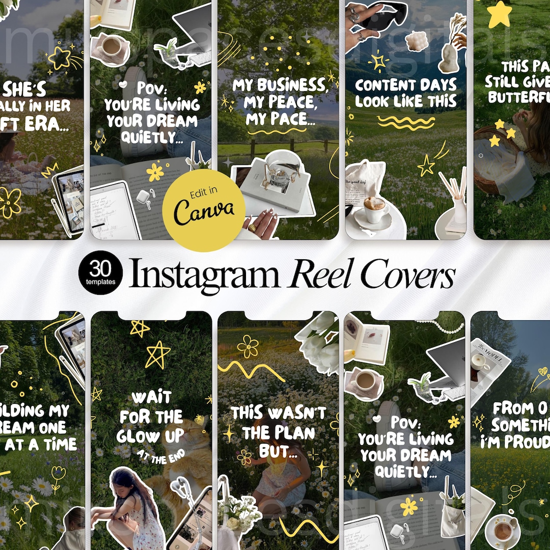 Instagram Reel Covers Templates Faceless IG Reel Thumbnail Reels Cozy ...
