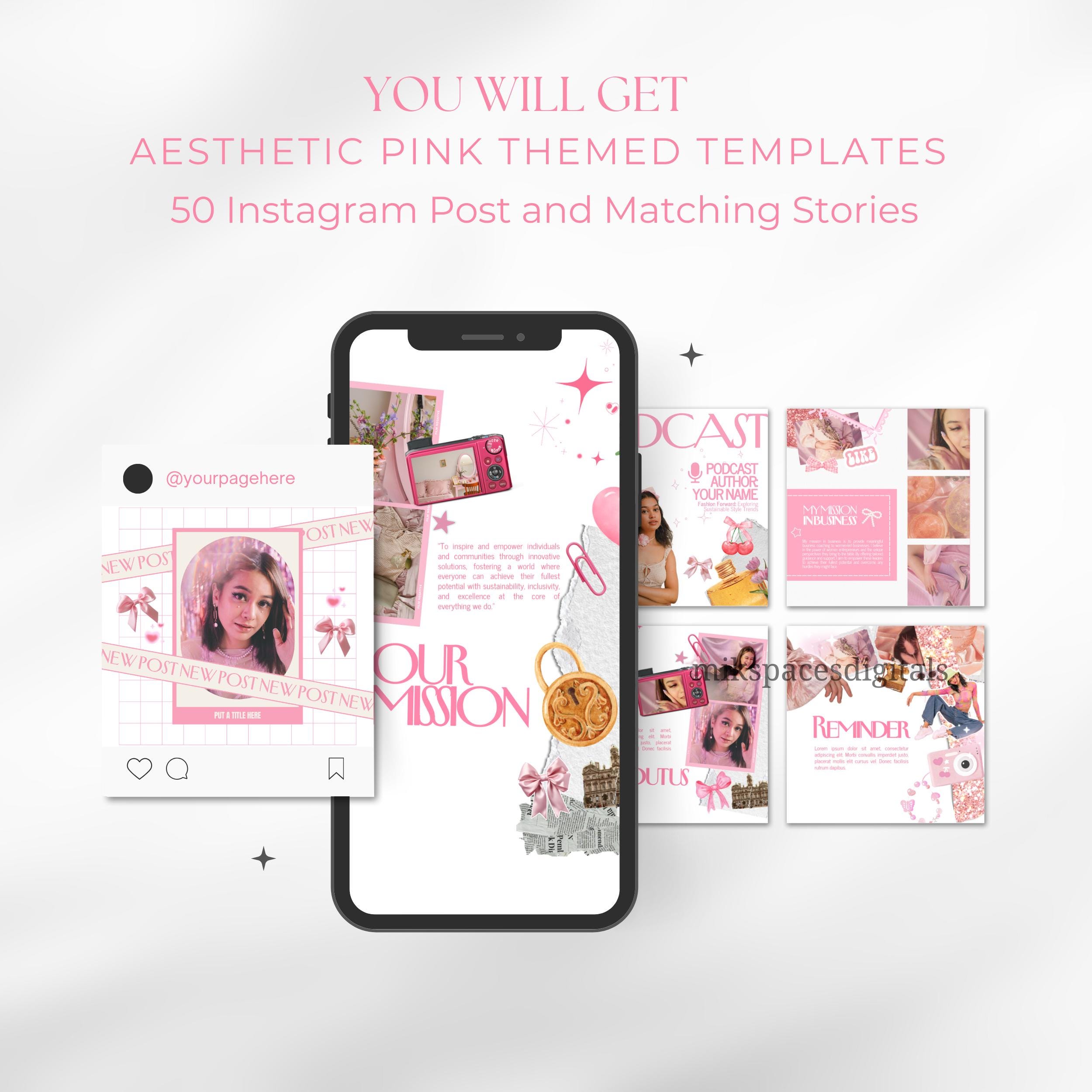 Coquette Instagram Templates Coquette Social Media Posts and Stories ...