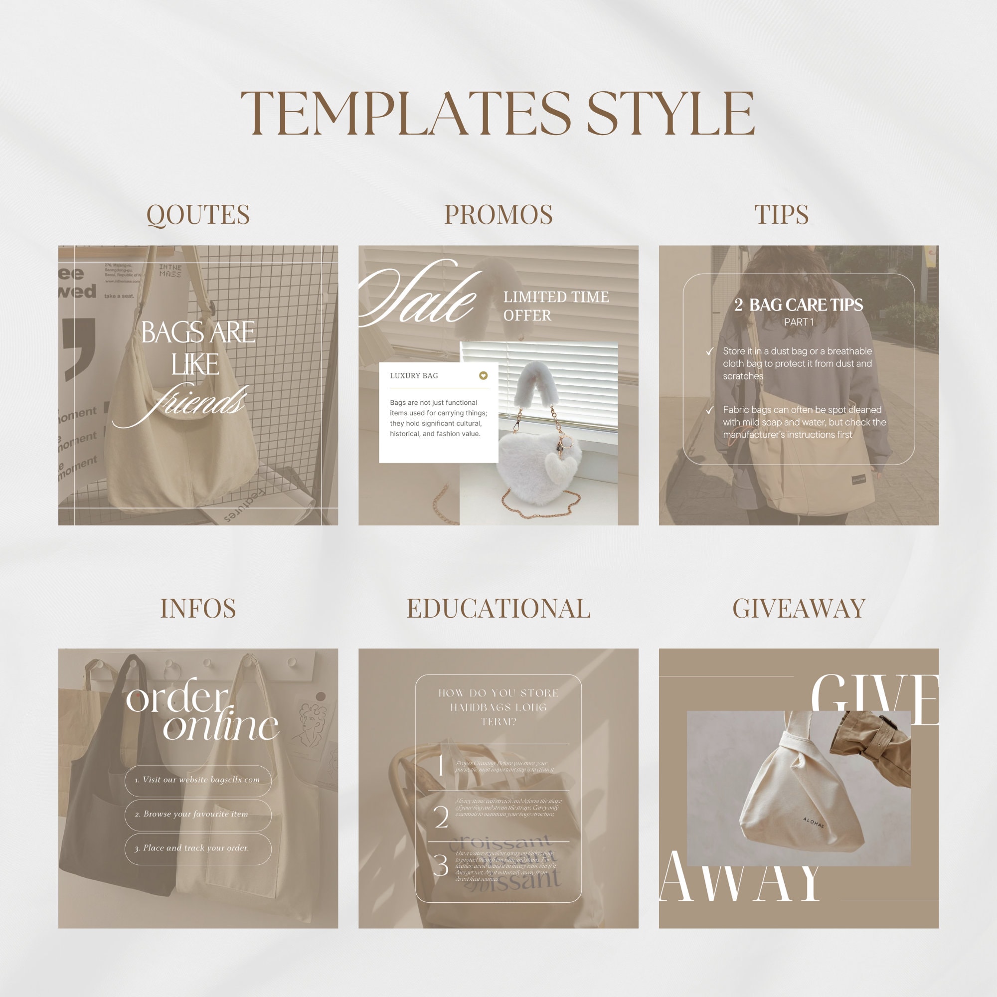 120 Bags Collection Templates Women Bag Business Instagram Templates ...