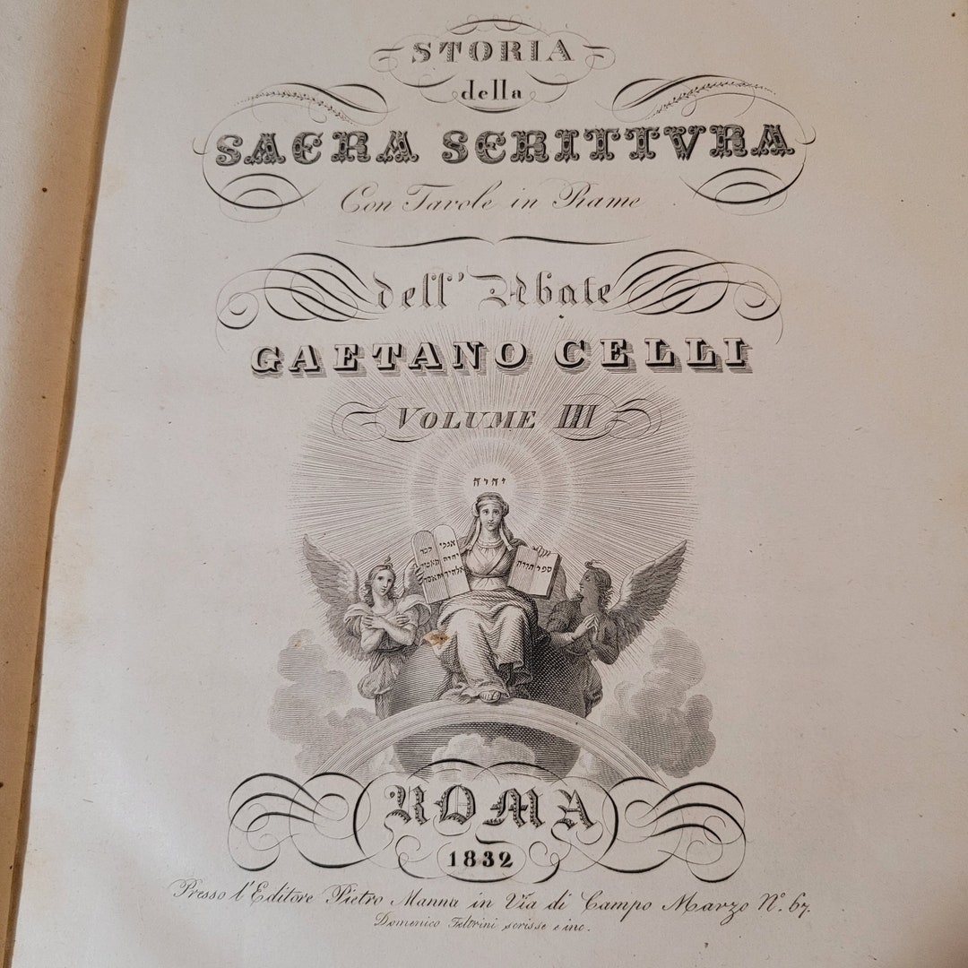 STORIA Della Sacra Scrittvra History of Sacred Writing With Copper ...