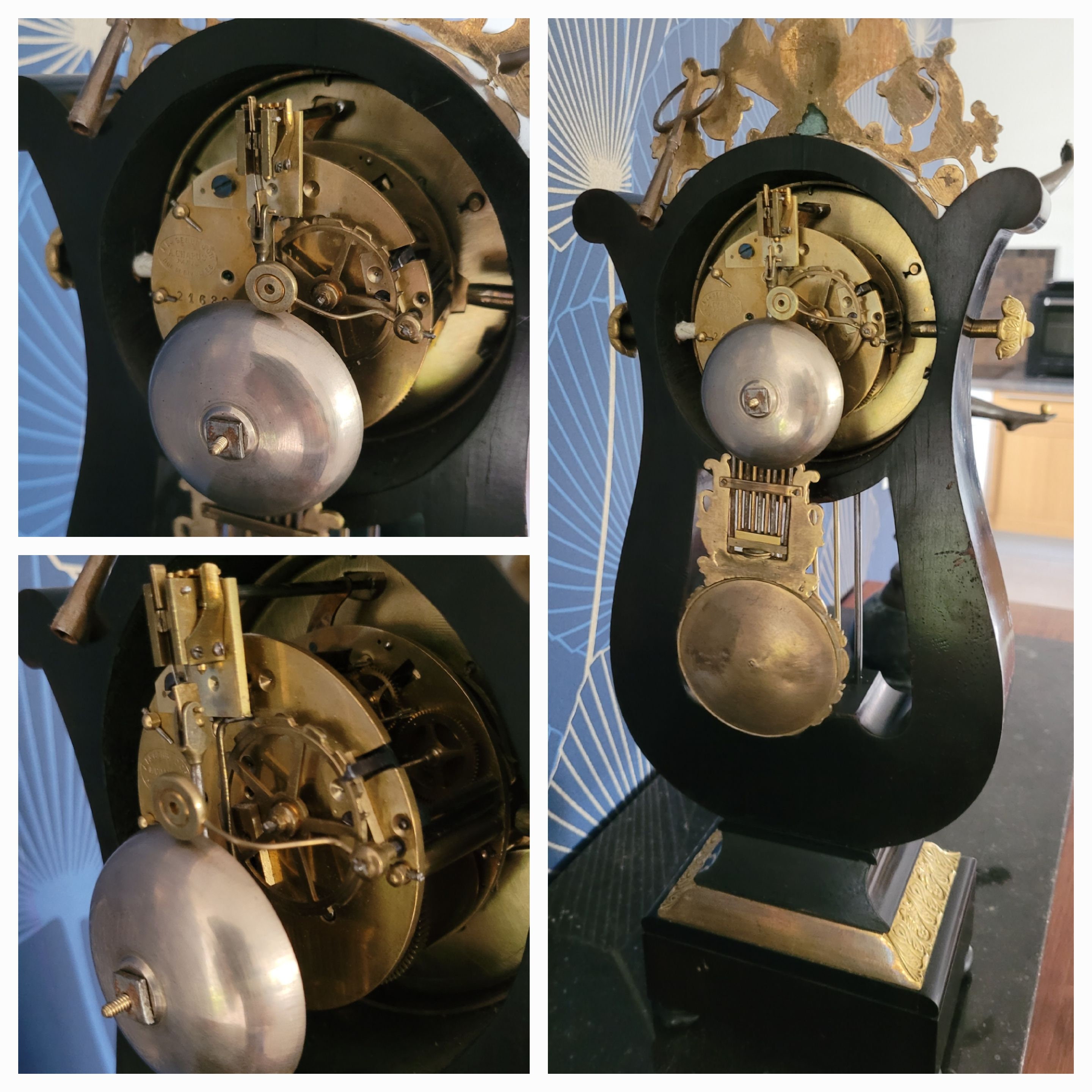 Empire Gilt Bronze Ebony Pendulum Napoleon 3 Victorian Cartel Clock - Etsy