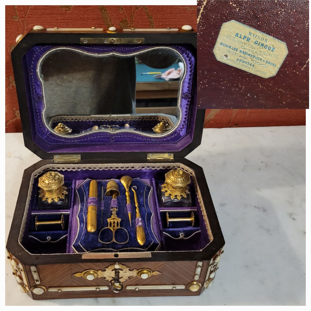 Alph GIROUX Napoleon III 19th Century Travel Box Decorated With Brass ...