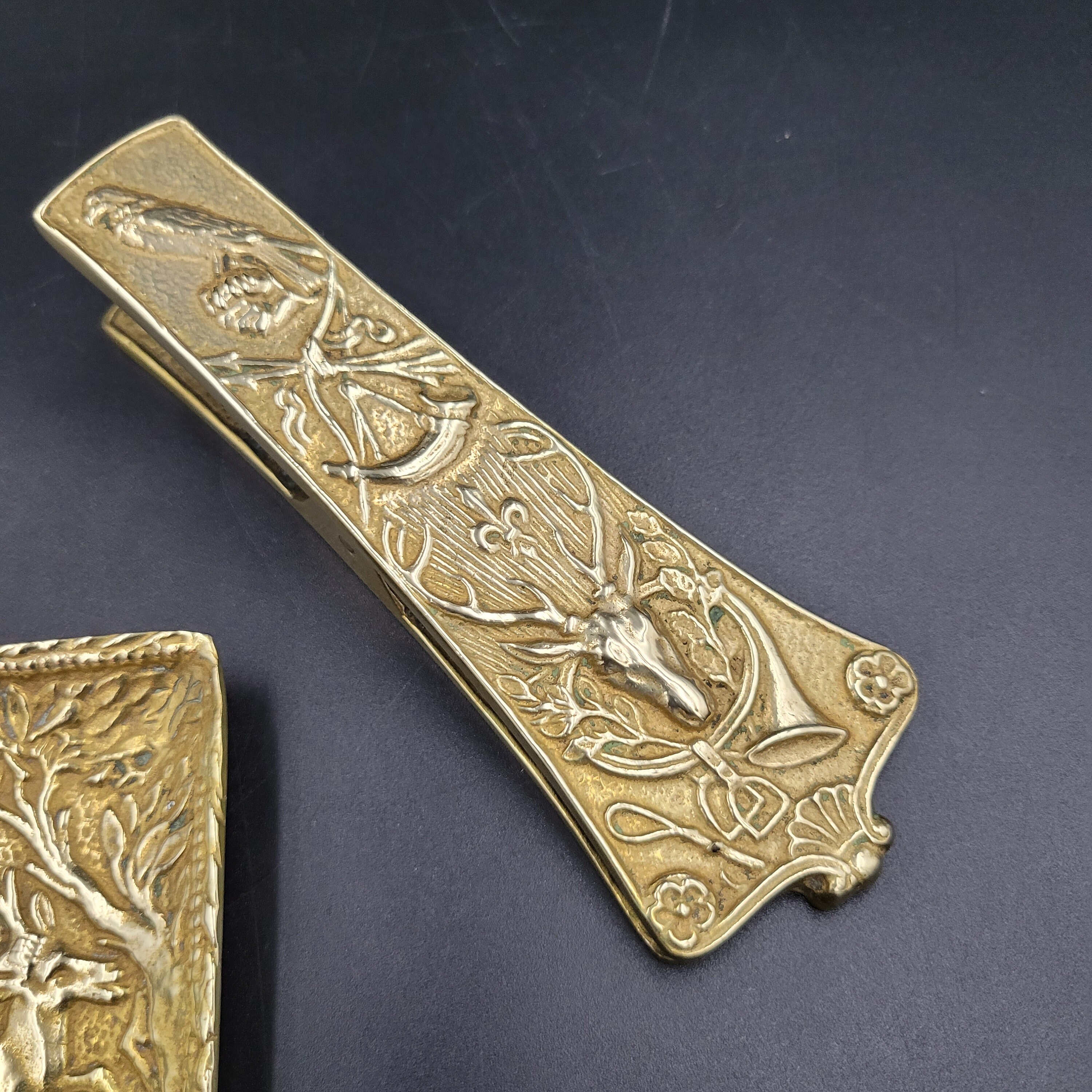 Max Le Verrier - Rare Bronze Desk Set 3 Piece Middle Ages Theme - 20th ...