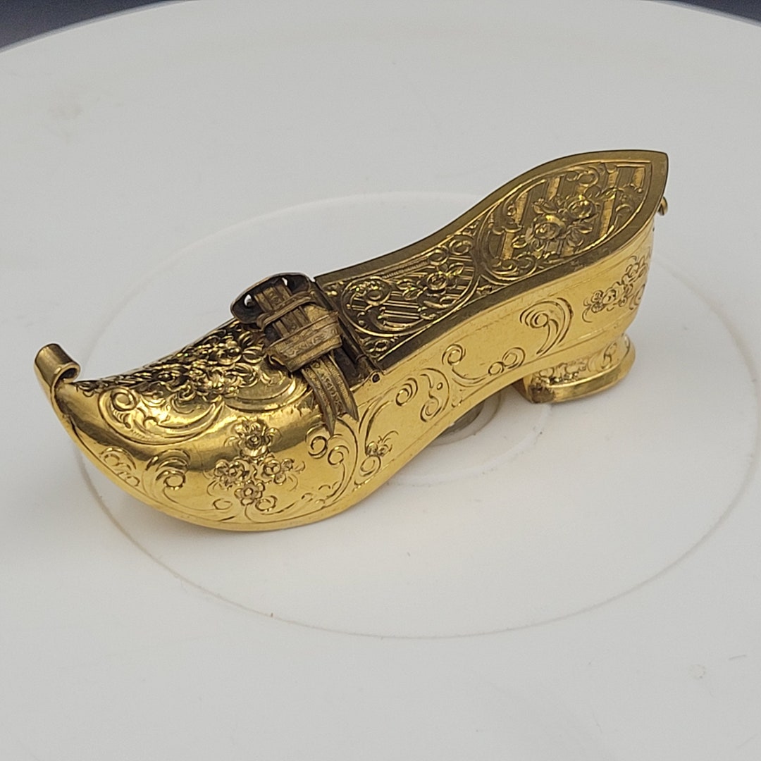 Antique Shoe-shaped Box, Pomponne Sewing Kit Napoleon 3 III Victorian ...