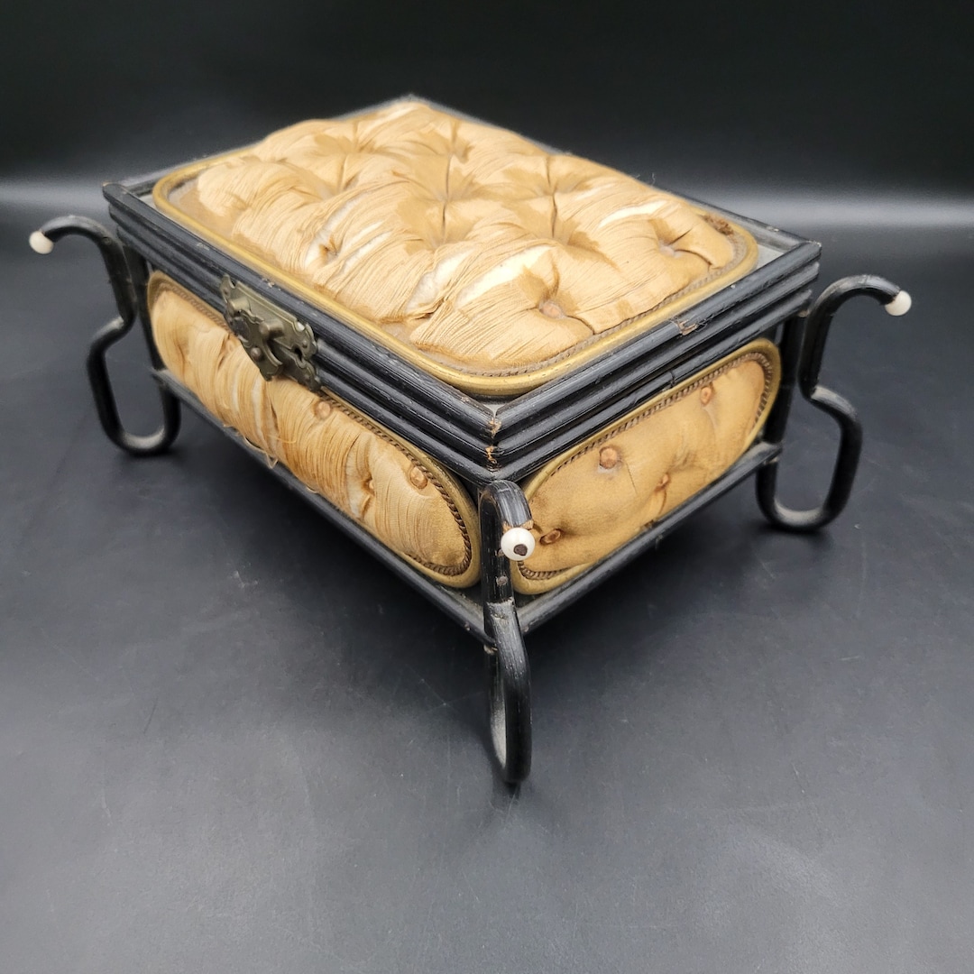 Padded Sewing Box on All Sides Napoleon 3 Victorian French Antique ...