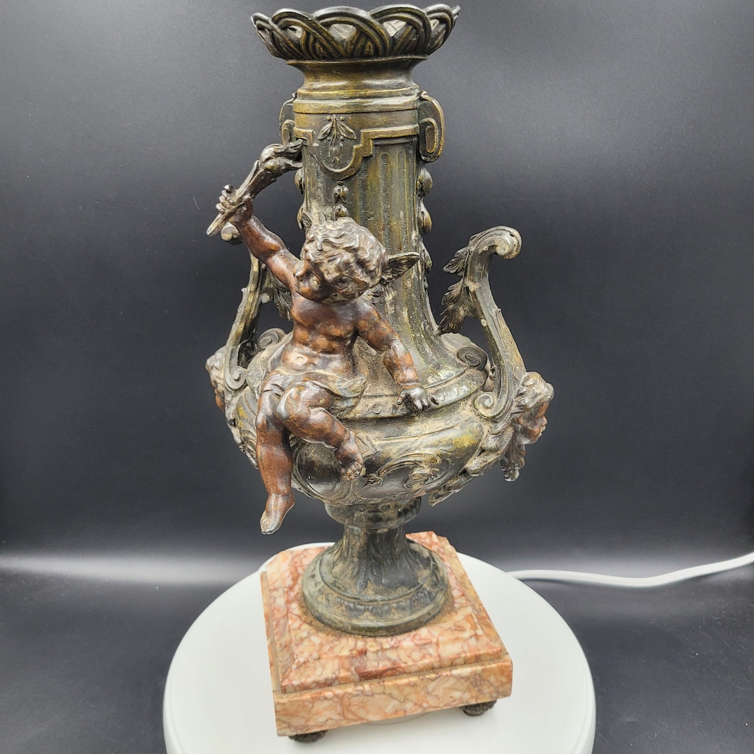 Antique Vase (height 35.5 Cm) in Molded Metal, Vintage Cassolette ...