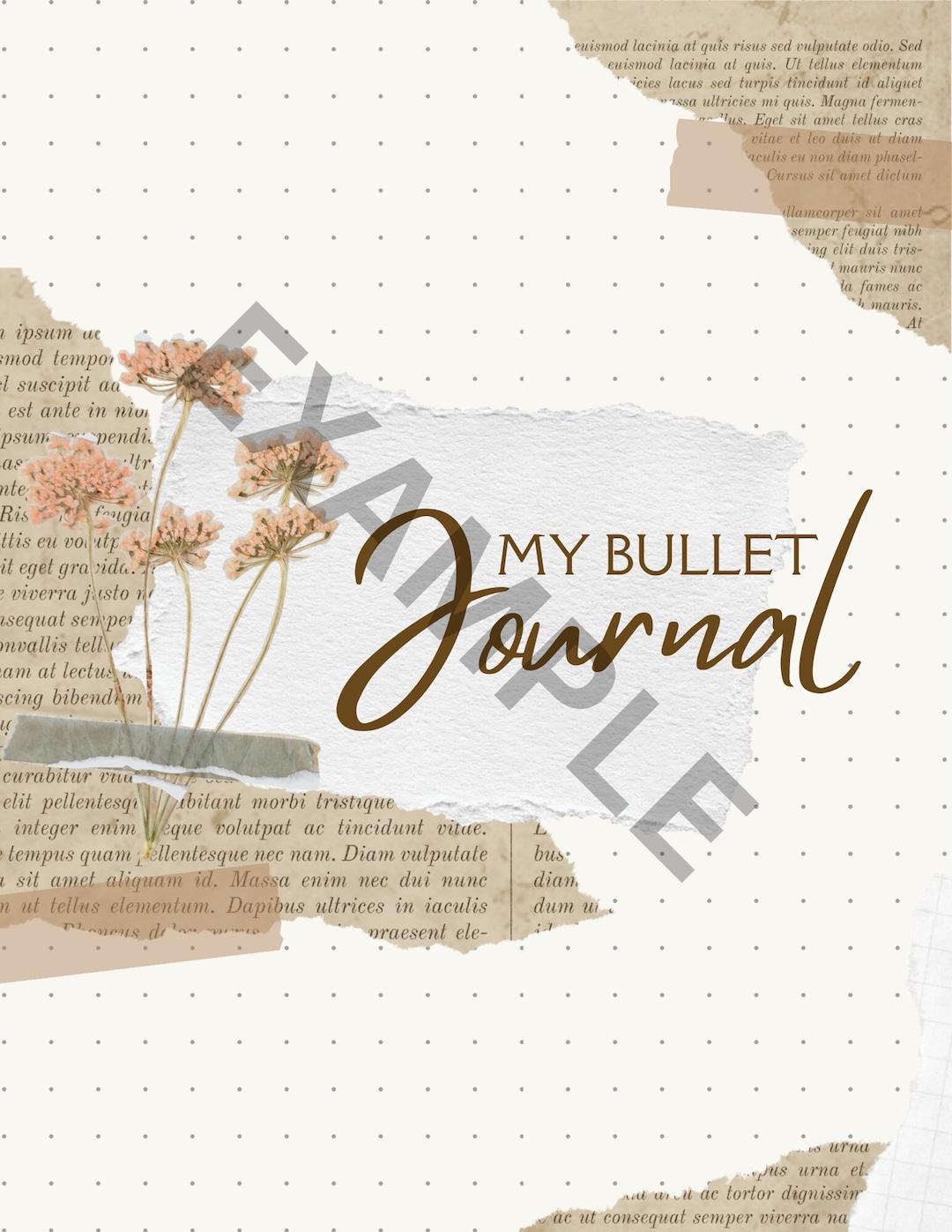 Simple Beige Bullet Journal Template - Etsy