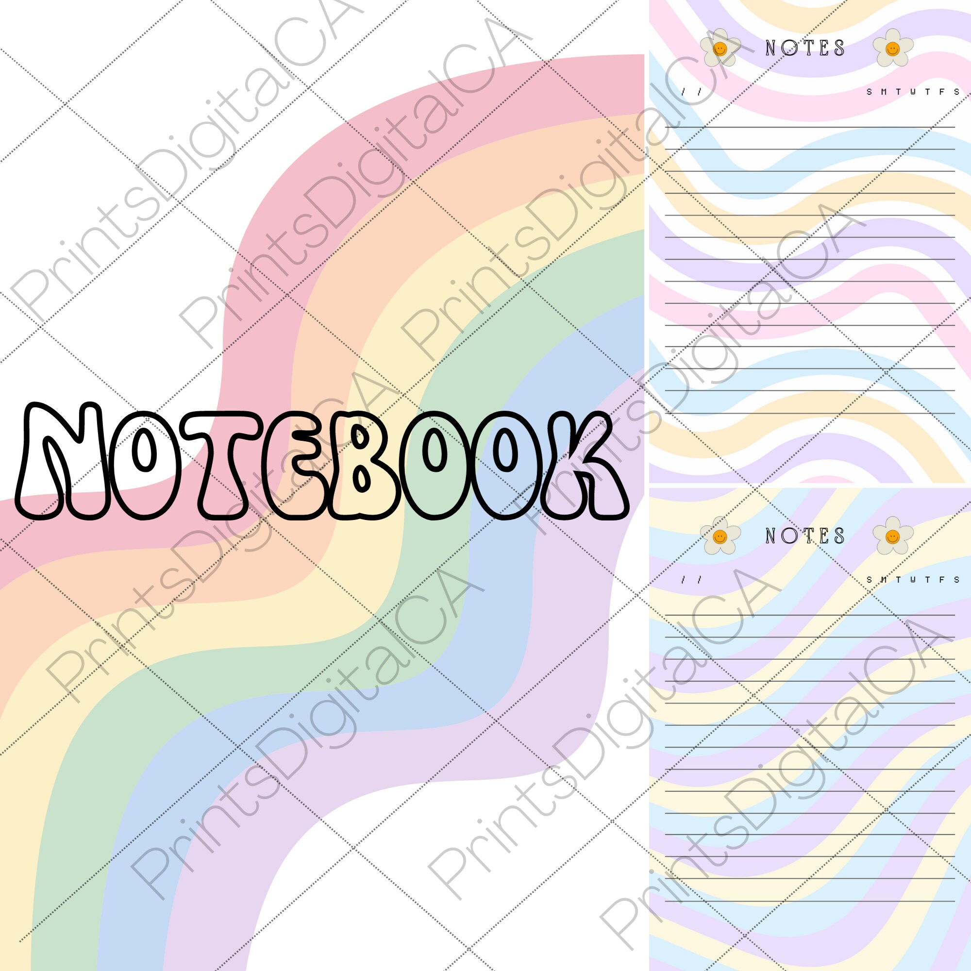 Groovy Notebook Pages Digital and Printable Groovy | Etsy