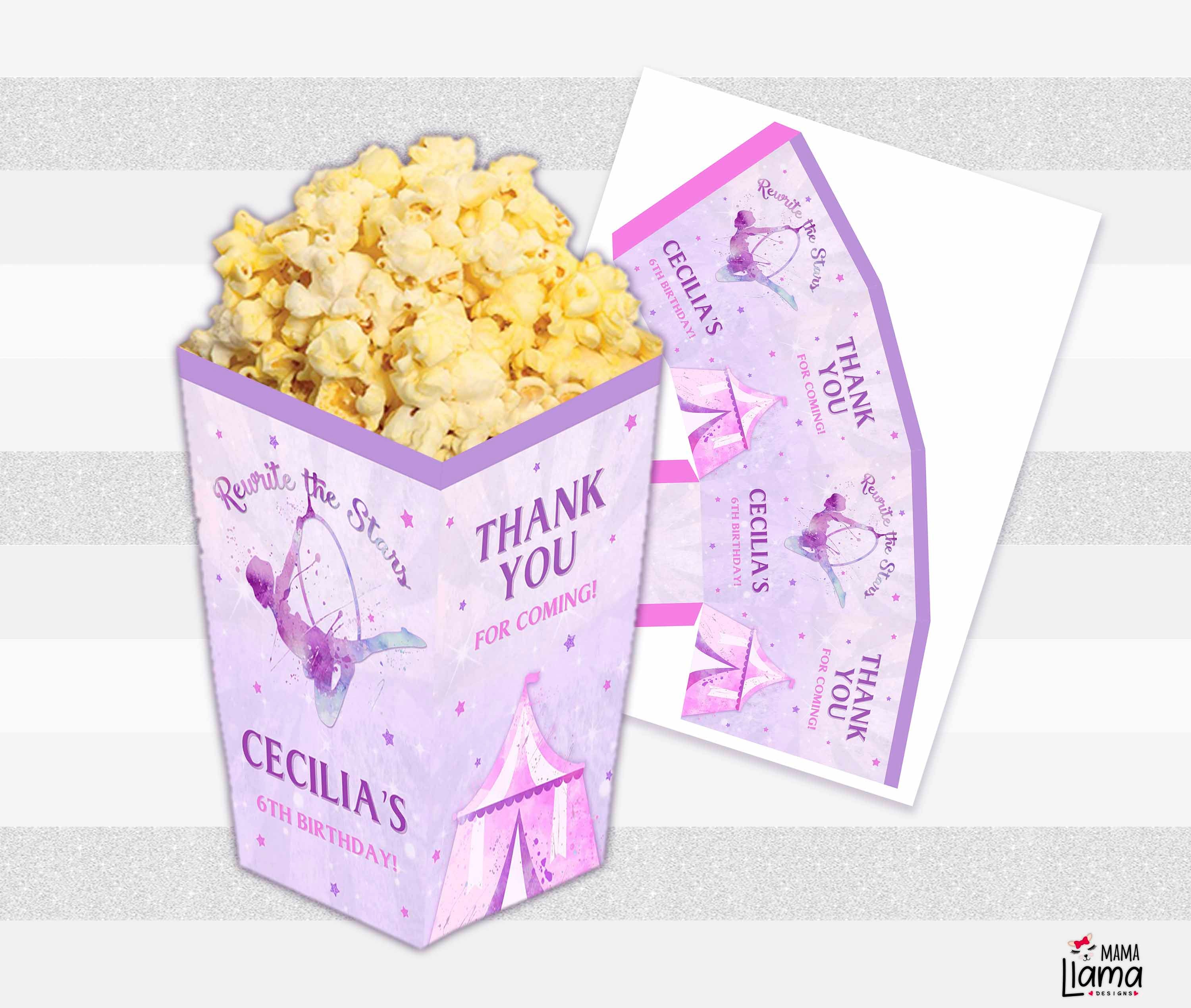 POP CORN BOX Template, Circus Box, Greatest Showman, Anne Wheeler ...