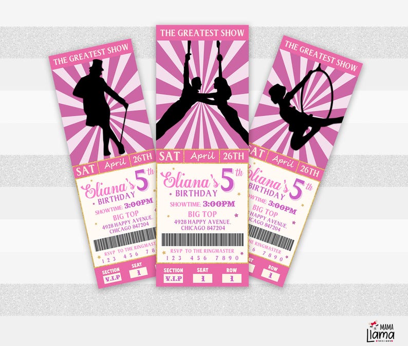 Tickets Invite, Circus Invitation, Greatest Showman, Ringmaster Invite ...