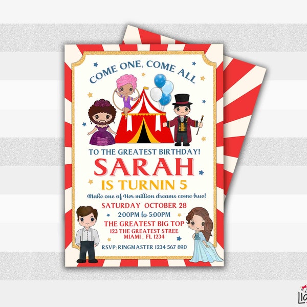 Circus Greatest Showman Invitation - Etsy