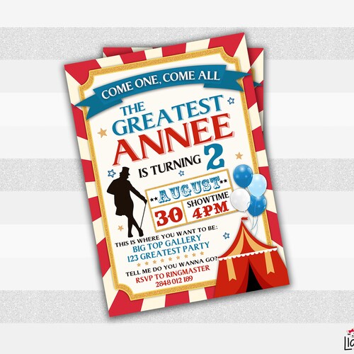 Circus Invitation Party Invite Greatest Showman Ringmaster - Etsy