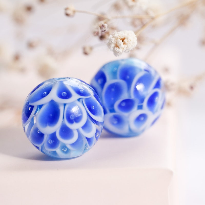 Blue Flower Beads - Etsy