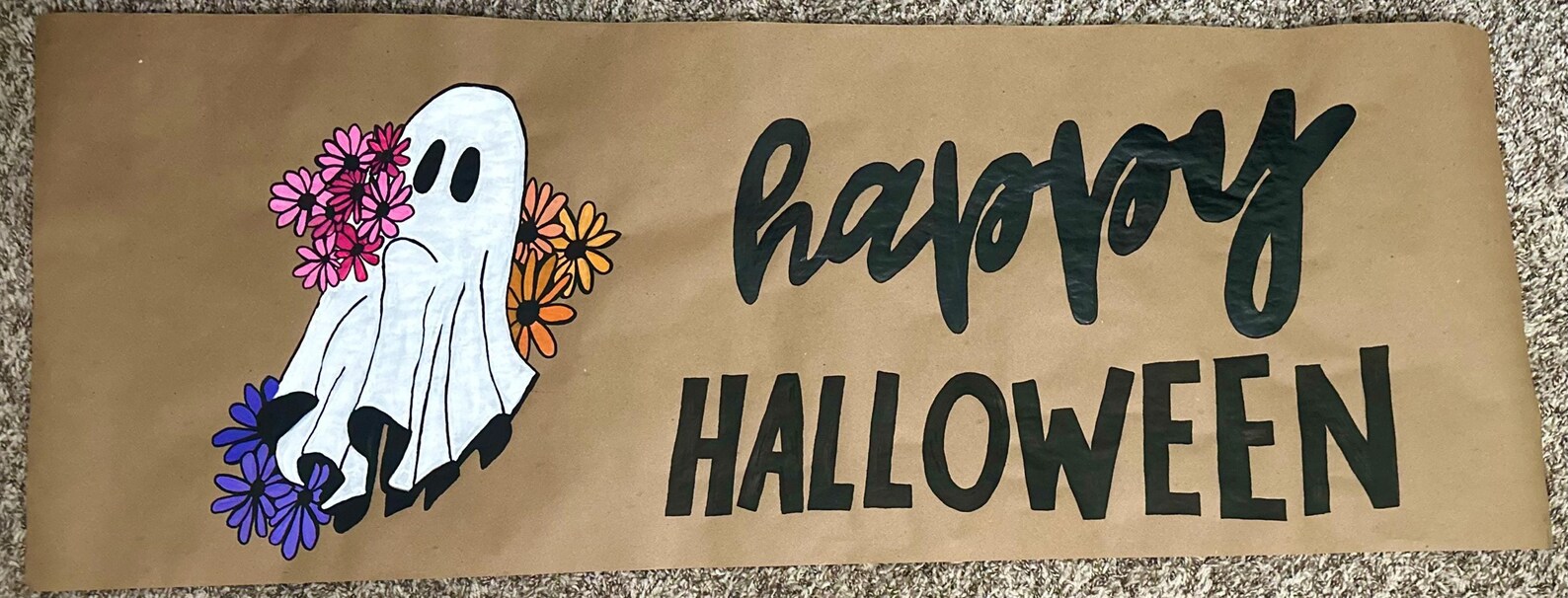 Happy Halloween Ghosty Kraft Paper Banner - Etsy