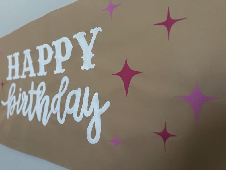 Happy Birthday Kraft Paper Sign Customized Sign - Etsy