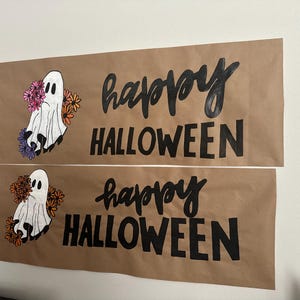 Happy Halloween Ghosty Kraft Paper Banner - Etsy