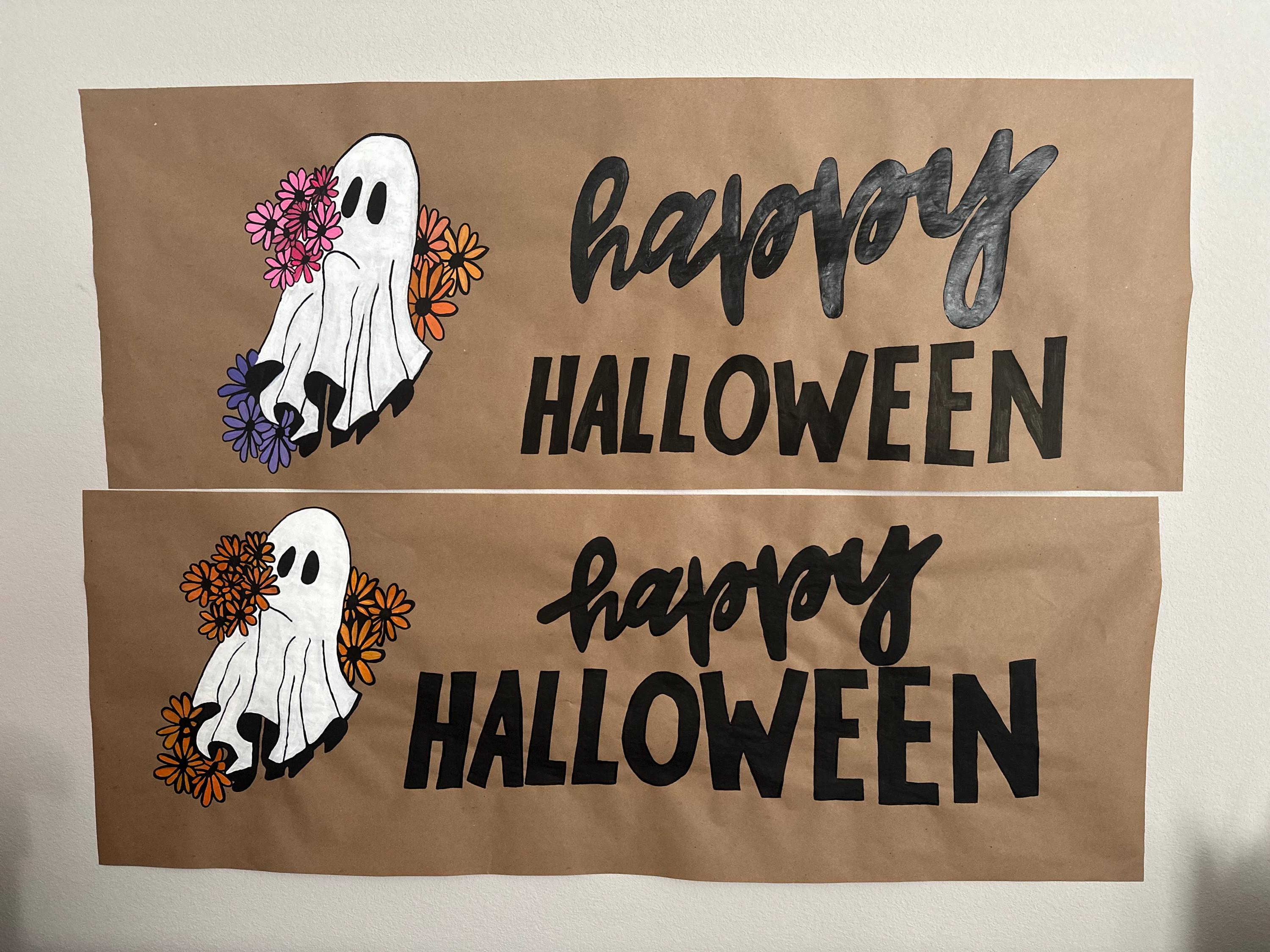 Happy Halloween Ghosty Kraft Paper Banner - Etsy
