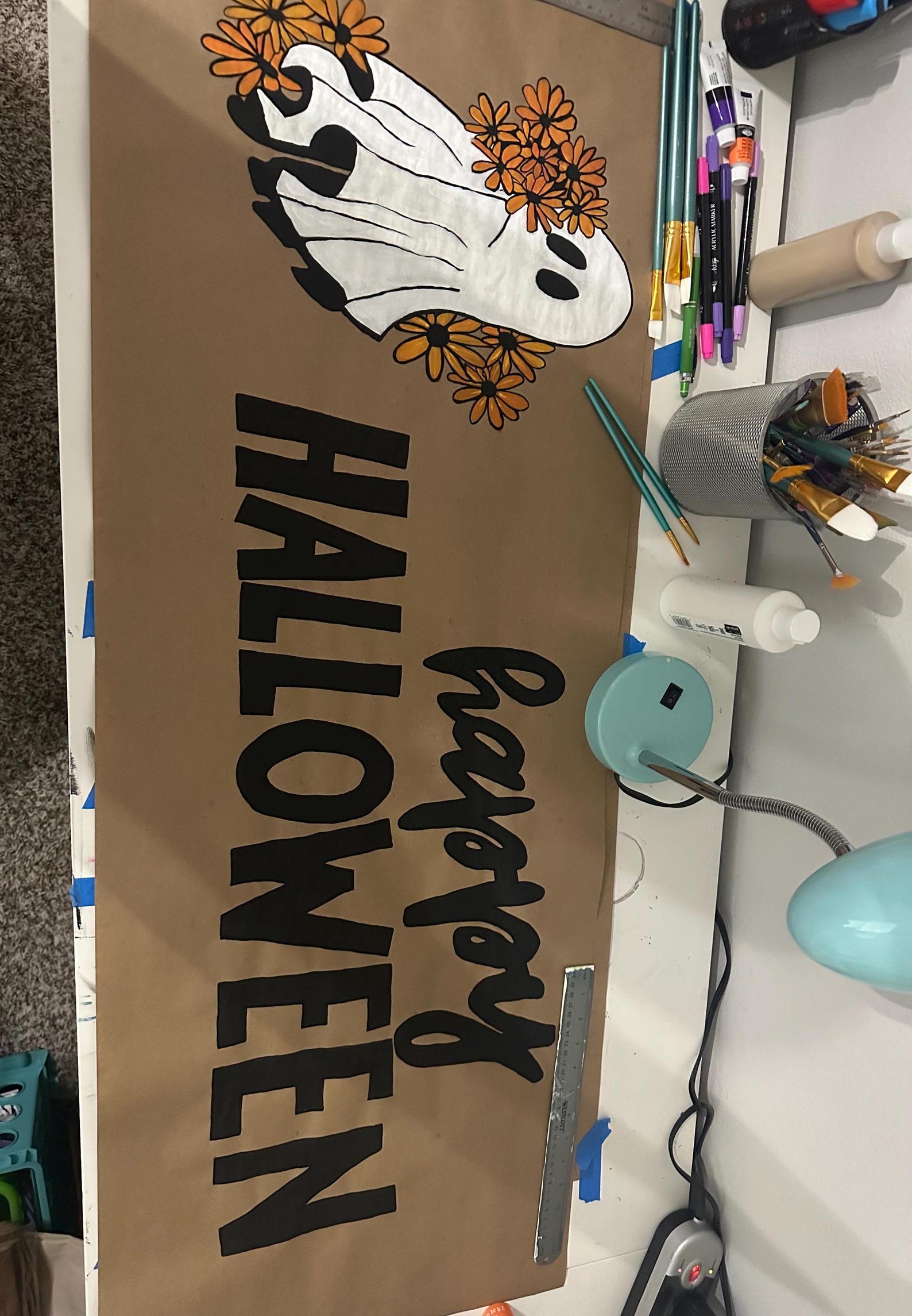 Happy Halloween Ghosty Kraft Paper Banner - Etsy