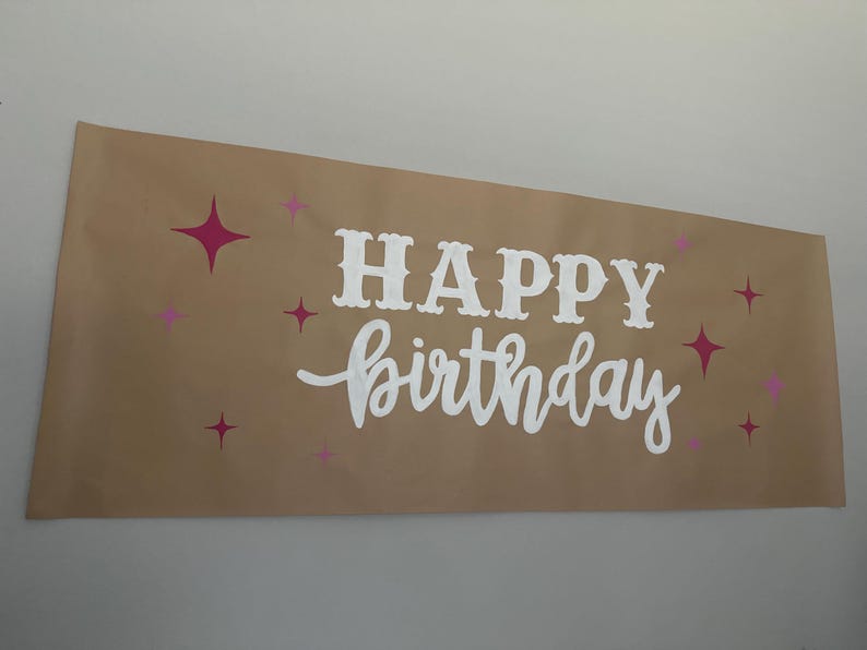 Happy Birthday Kraft Paper Sign Customized Sign - Etsy