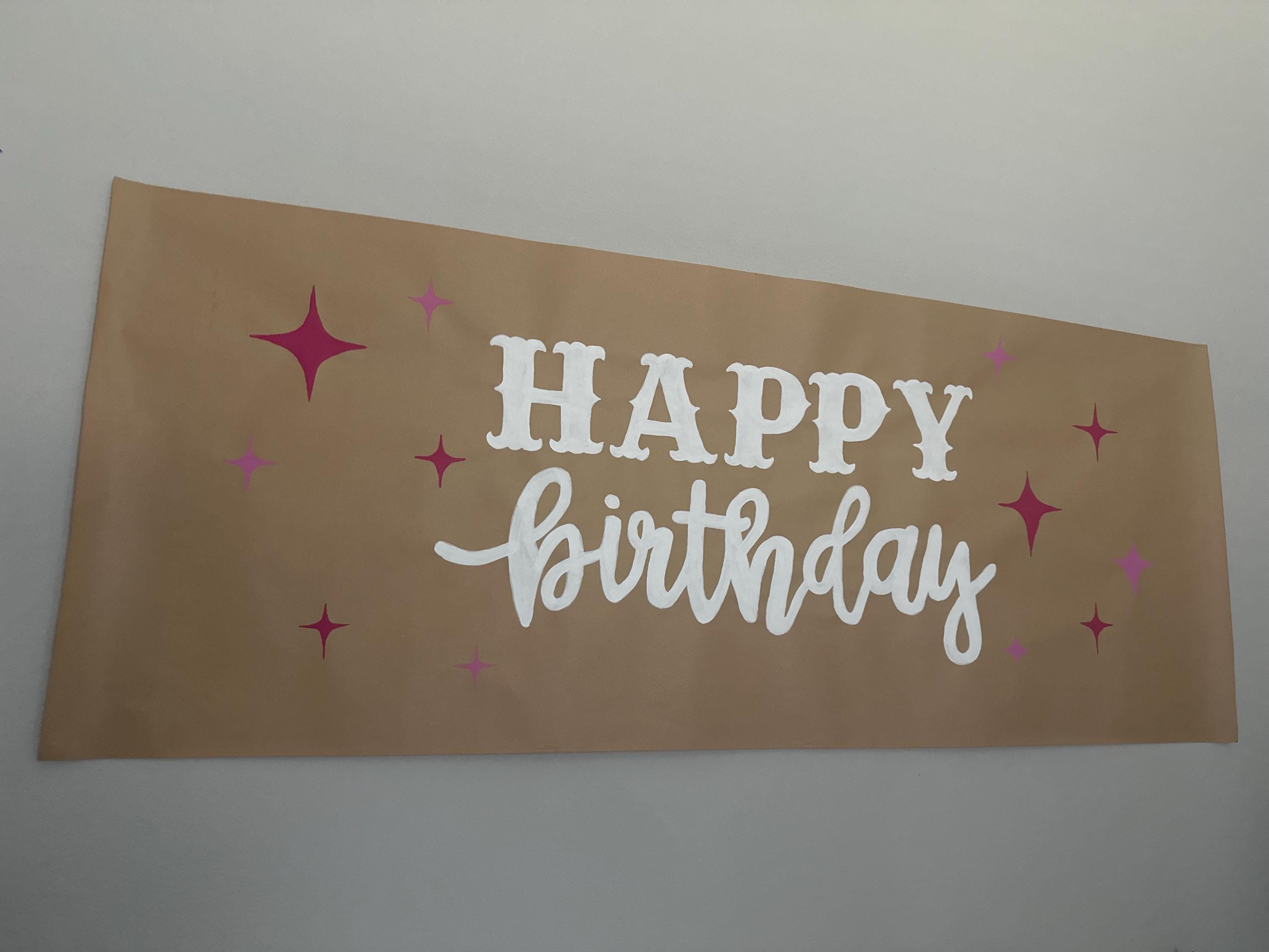 Happy Birthday Kraft Paper Sign Customized Sign - Etsy