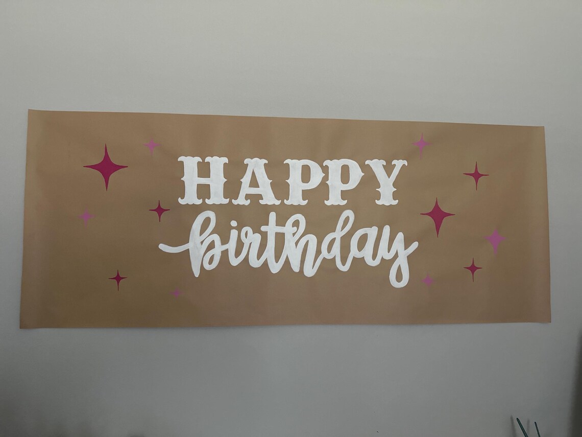 Happy Birthday Kraft Paper Sign Customized Sign - Etsy