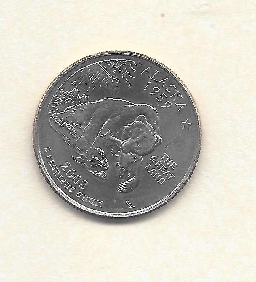 2008 Quarter D - Very Rare - Alaska - Bear - Etsy