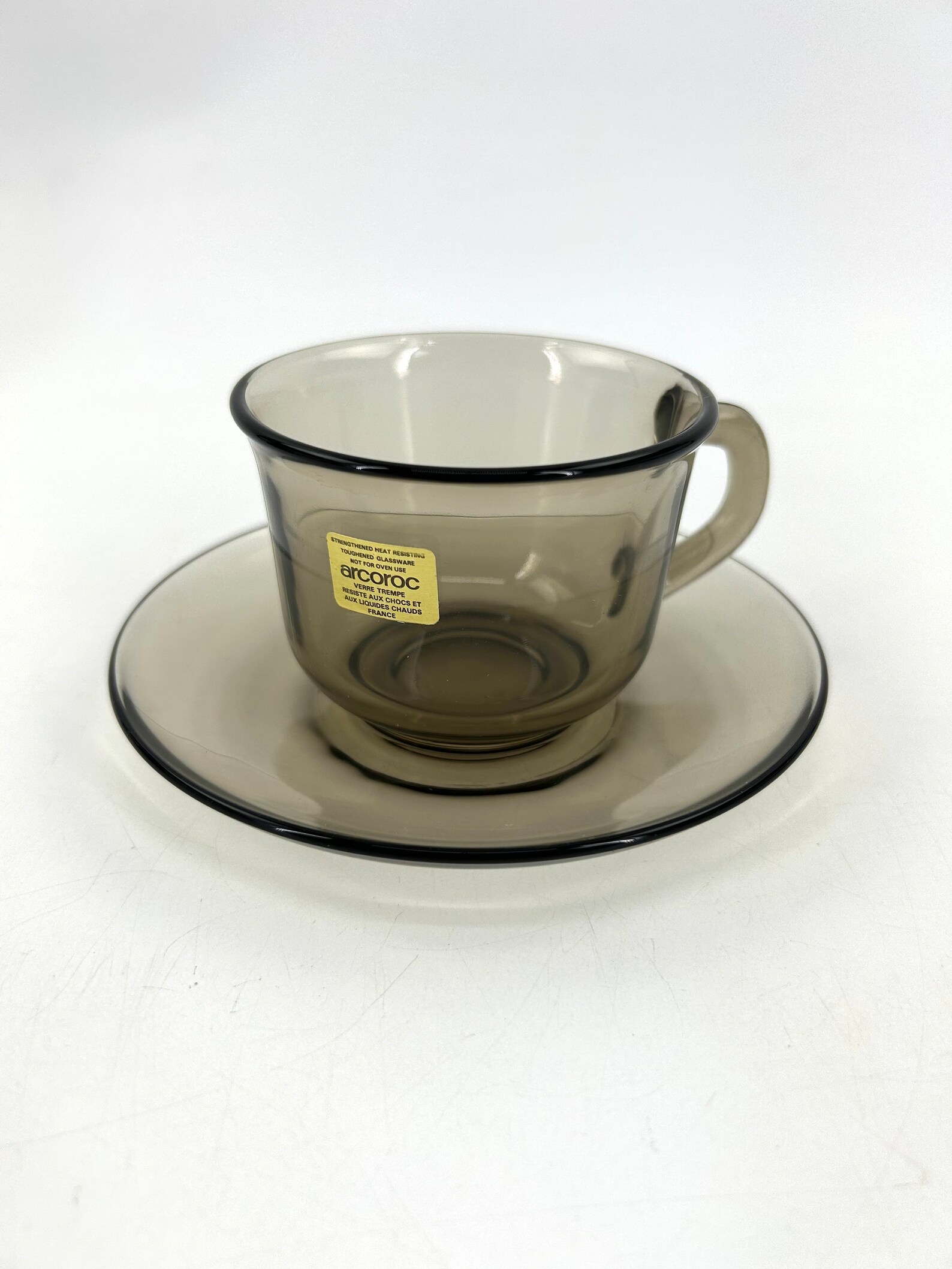 Set of Arcoroc Coffee Cups With Saucer French Design - 1970s - Etsy