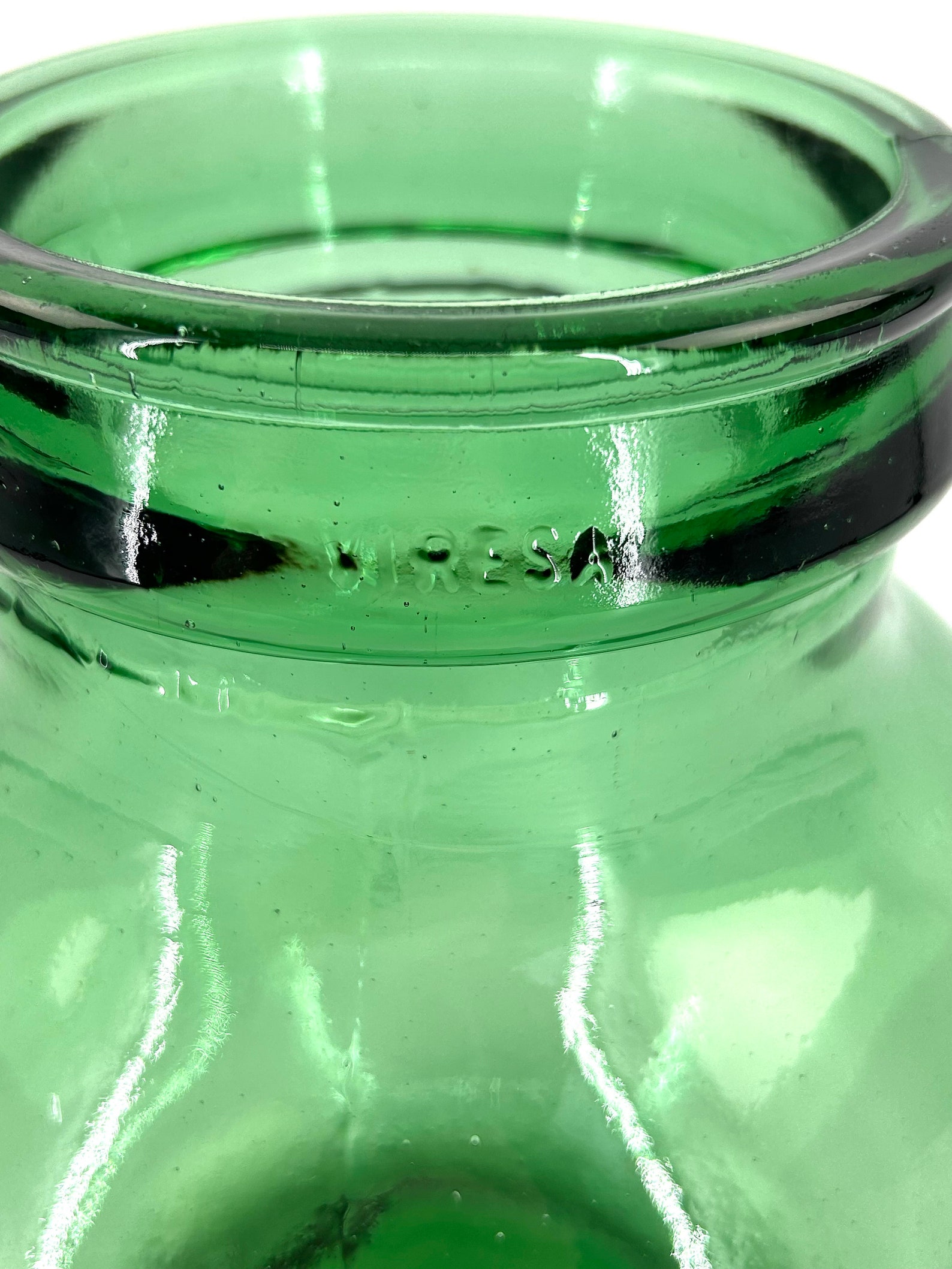 Viresa - Green Glass Demijohn Bottle - 1950s - Etsy UK