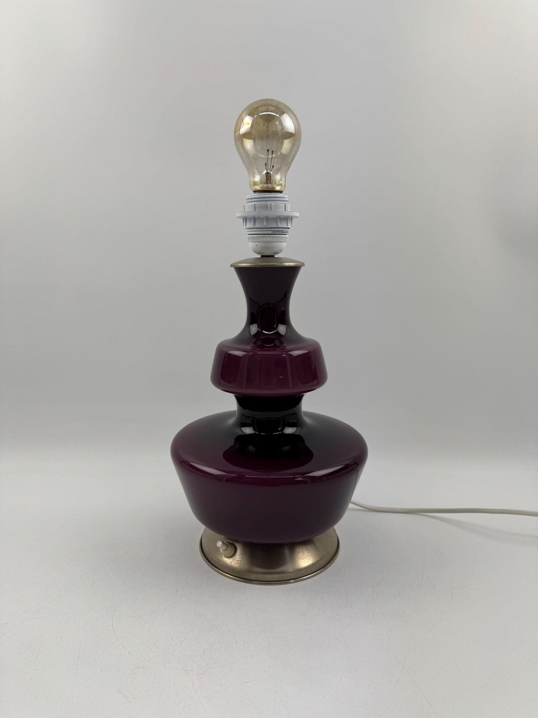 The Rupel Lamp Base - Spage Age - Purple Opaline Glass - Belgium ...