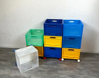 Set of 2 Ikea Märd Memphis Style Storage Crates in Neon Yellow - Etsy