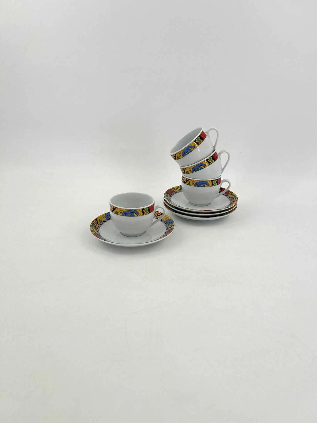 Kahla Set of 4 Porcelain Cups and Saucers 1980s - Etsy