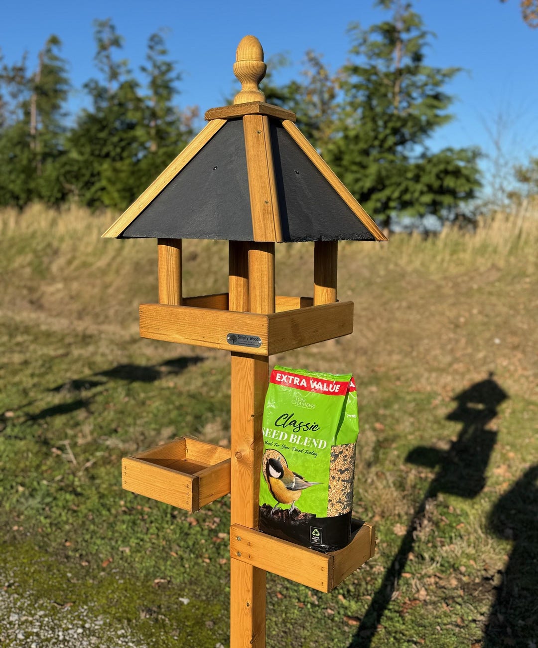 Simply Wood Ellesmere Bird Table Slate Roof + FREE Bird Seed! - Etsy UK