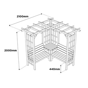 Hampton Large Corner Arbour - Etsy UK