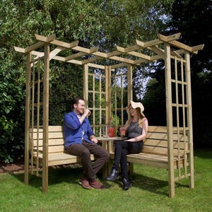 Hampton Large Corner Arbour - Etsy UK