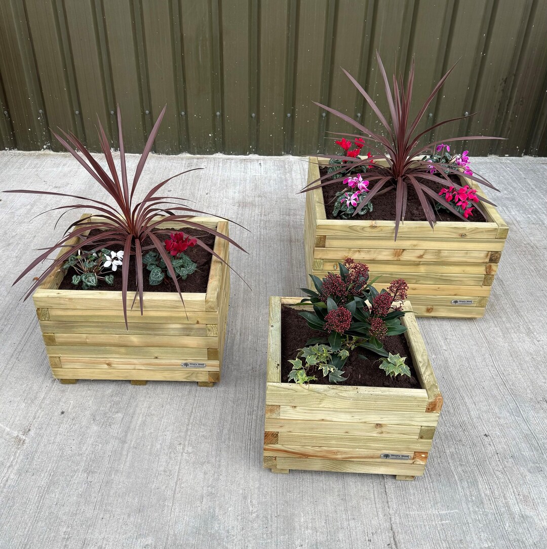 Simply Wood Signature Classic SQUARE Planter Range – 3 Sizes - Etsy