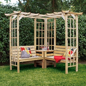 Hampton Large Corner Arbour - Etsy UK