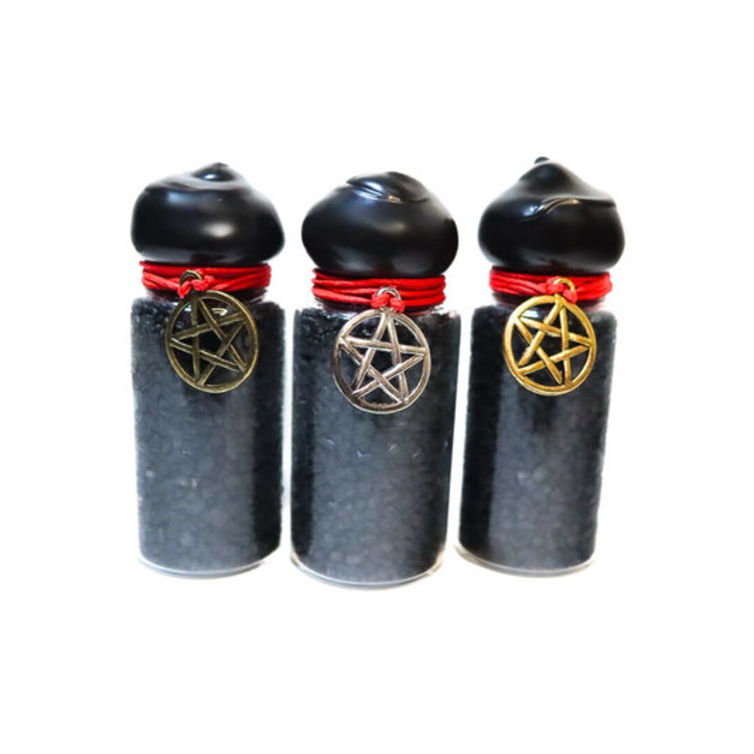 Protection Vials, Black Salt for Protection, Black Salt Jar, Witch ...