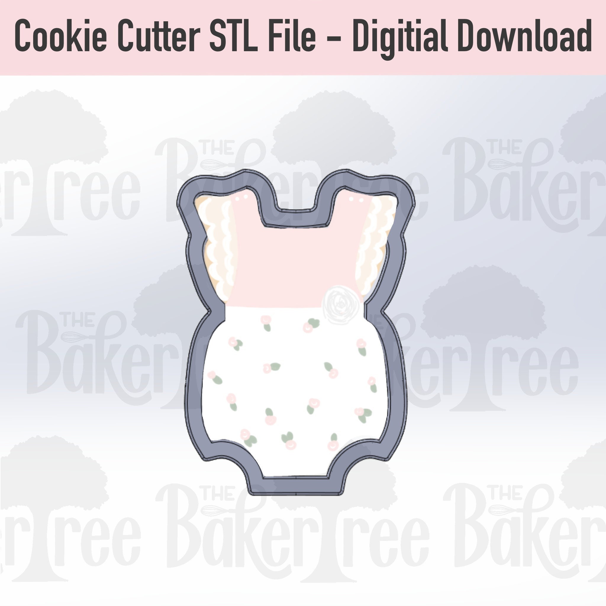 Ruffle Onesie - Baby Girl, Boho - STL File Cookie Cutter - Digital ...