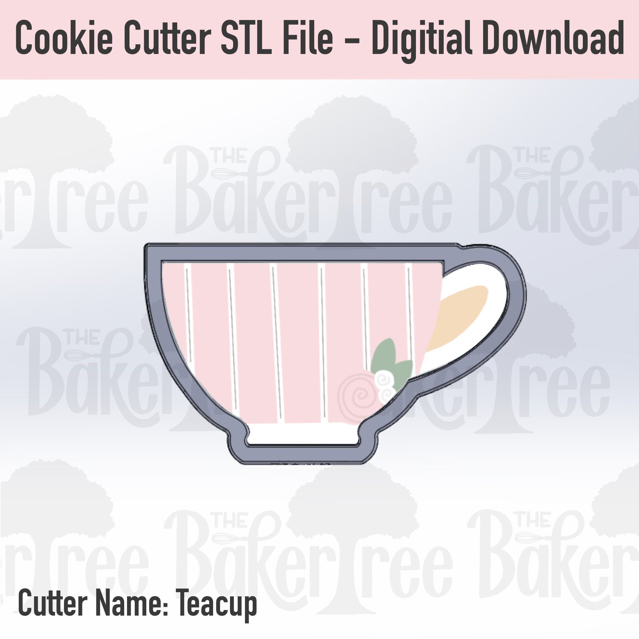 Teacup STL File Cookie Cutter Digital Download - Etsy