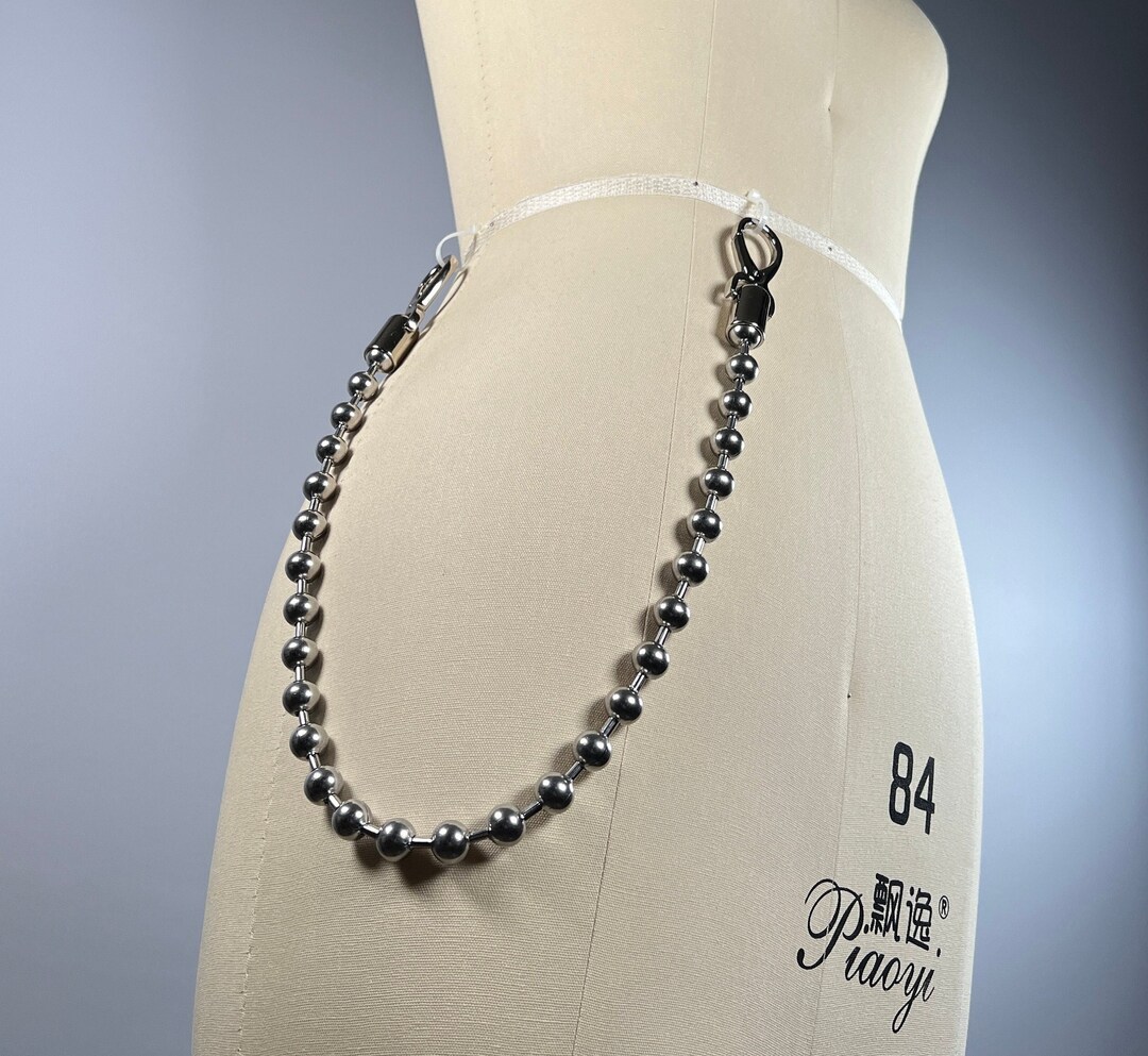 12mm Ball Stainless Steel Key Chain With Double Metal Spring Clasp Ends ...